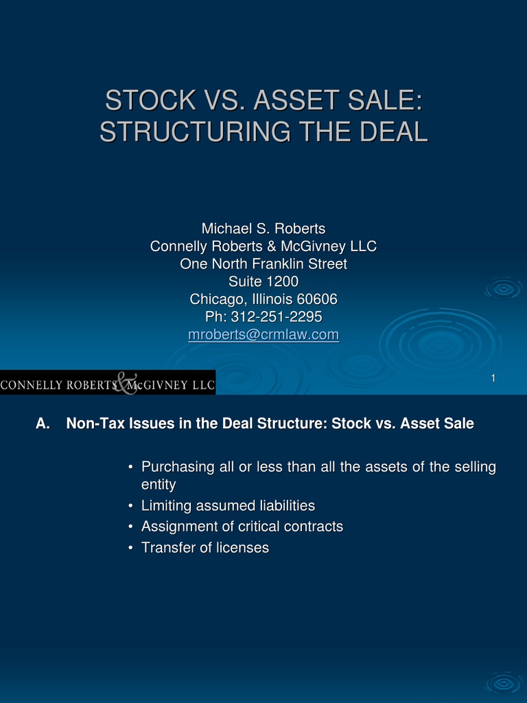 Asset Vs Stock Sale | Download Free PDF | Capital Gains Tax | Stocks