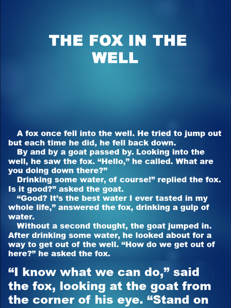 The Fox and the Well Fable | PDF