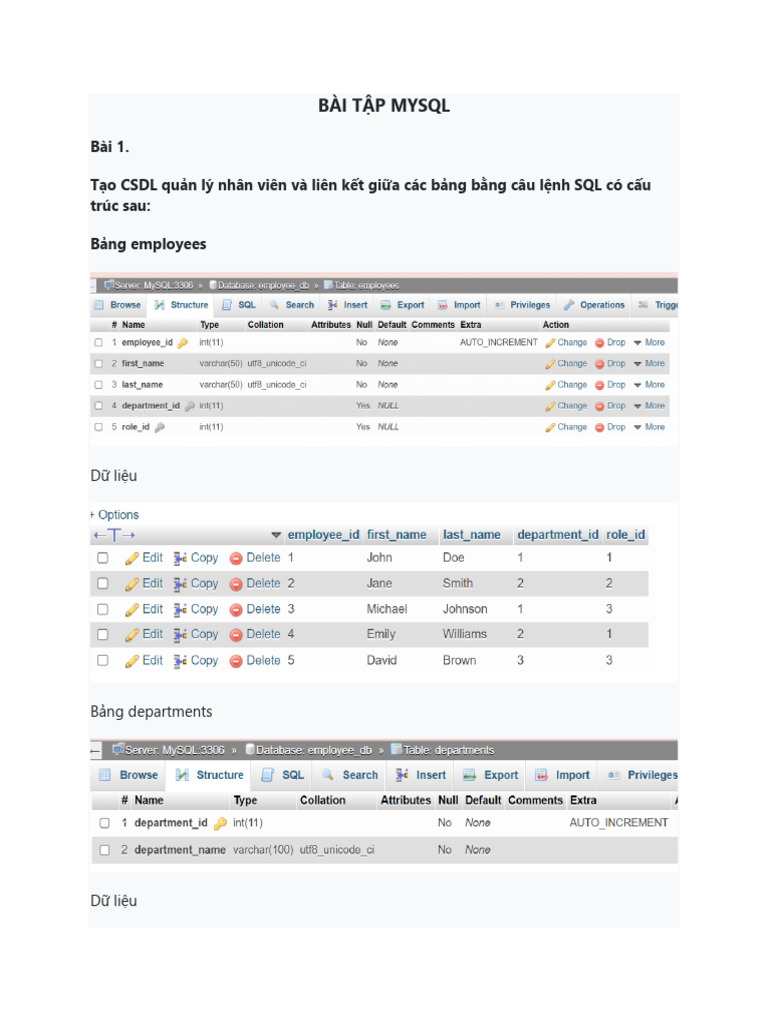mySQL - Cauhoi | PDF