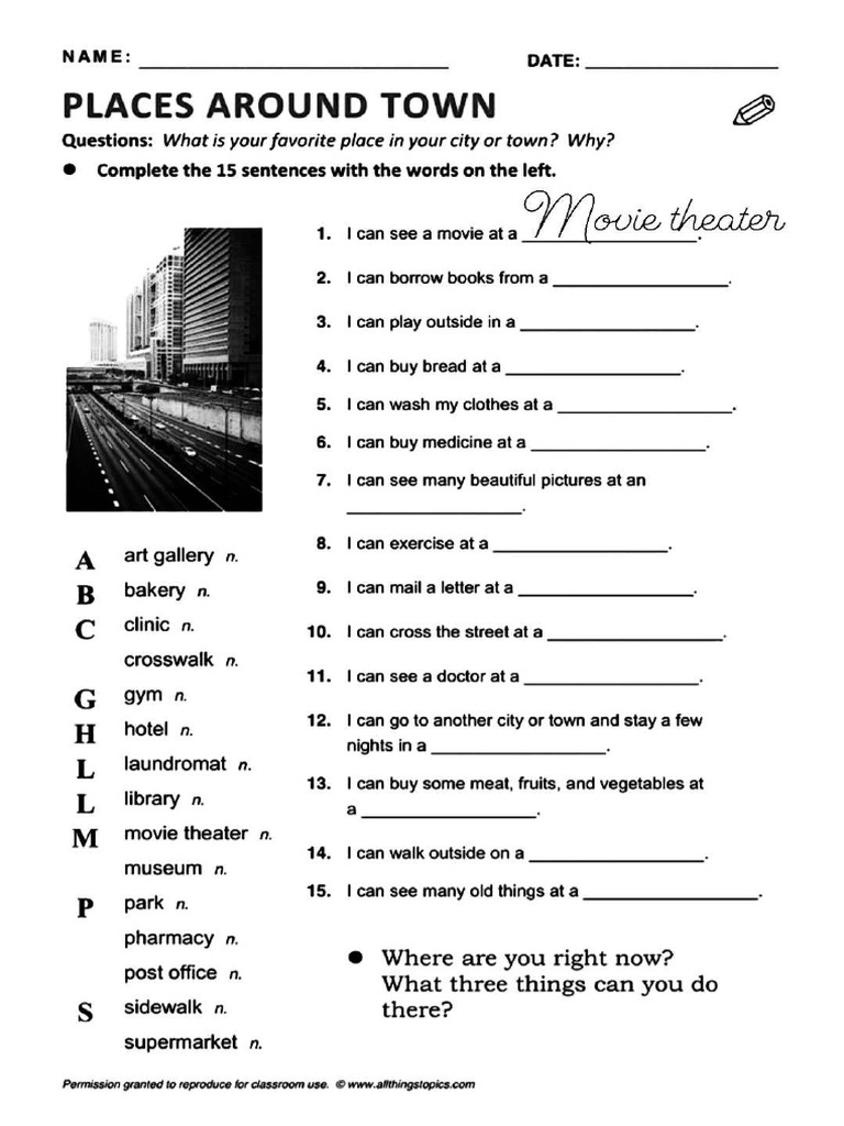 3 Tarea-Lugares Places | PDF