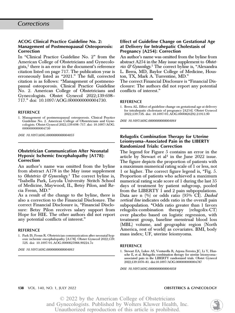 Acog Clinical Practice Guideline No 2 Management.26 | PDF | Medical ...