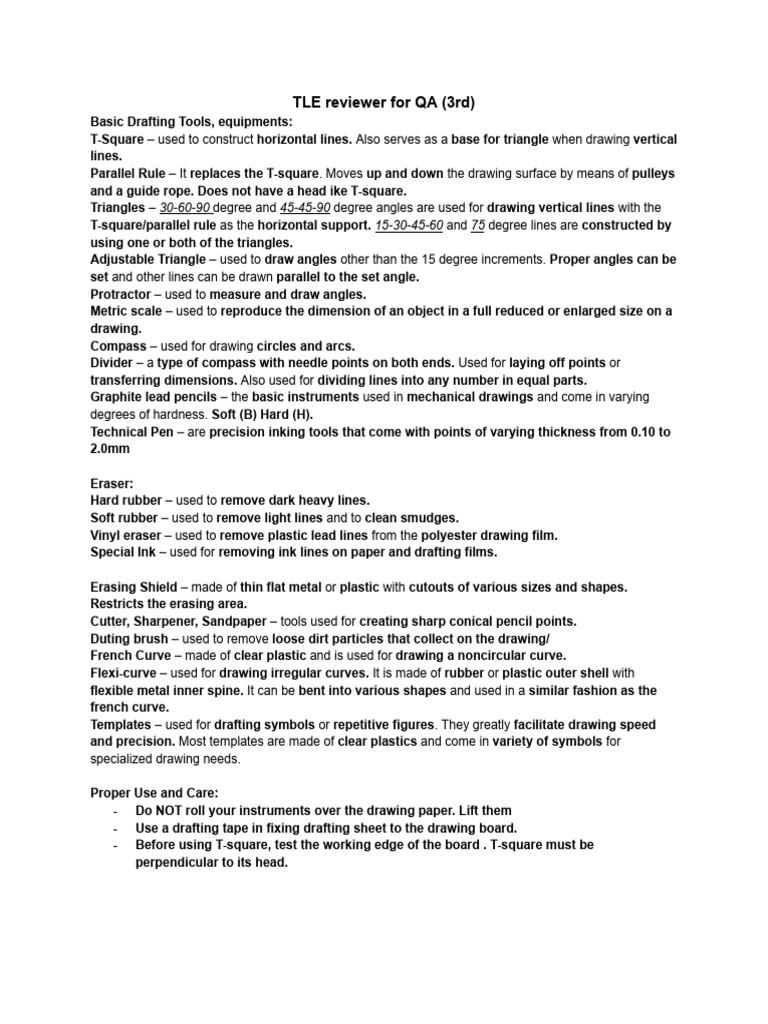 Essential Drafting Tools and Techniques | PDF | Geometry | Euclidean ...