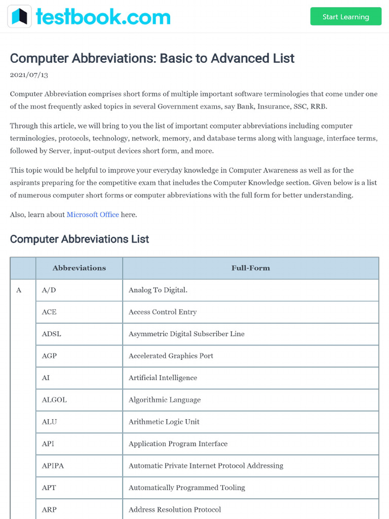 Computer Abbreviations | PDF