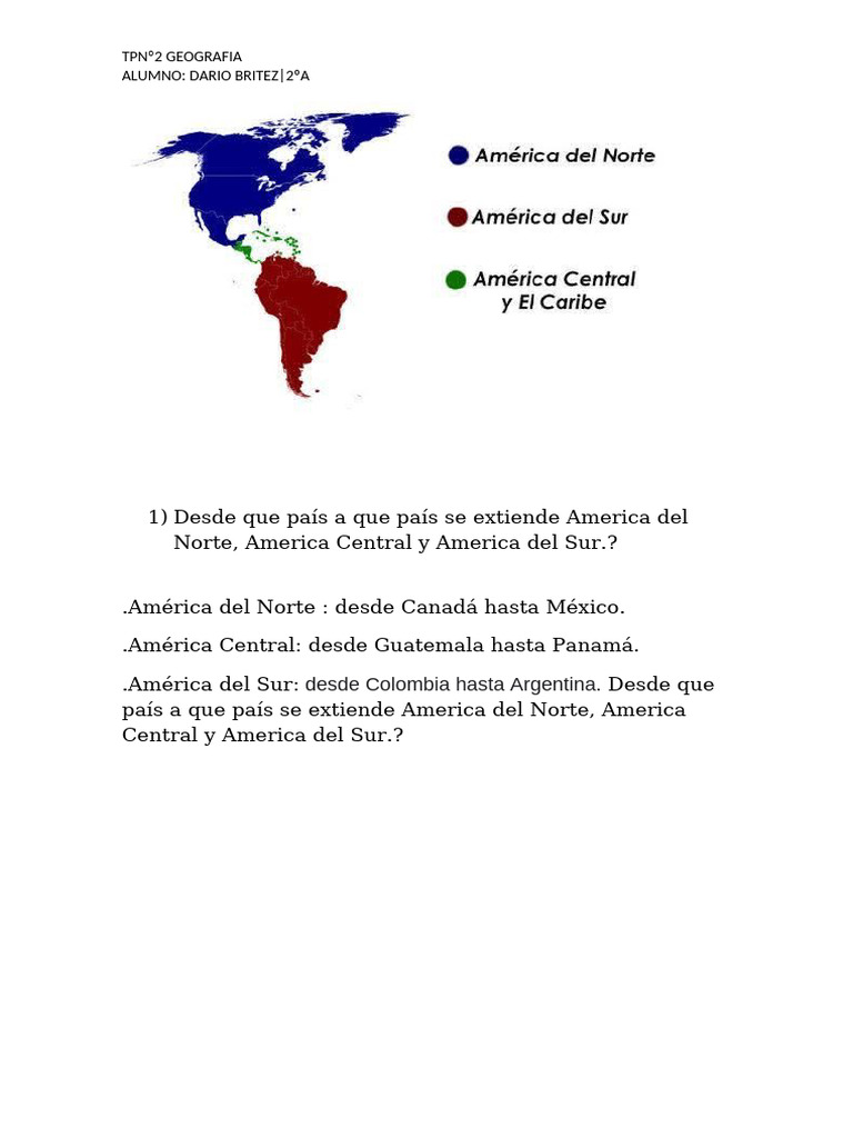 Extensión de América del Norte, Central y Sur | PDF
