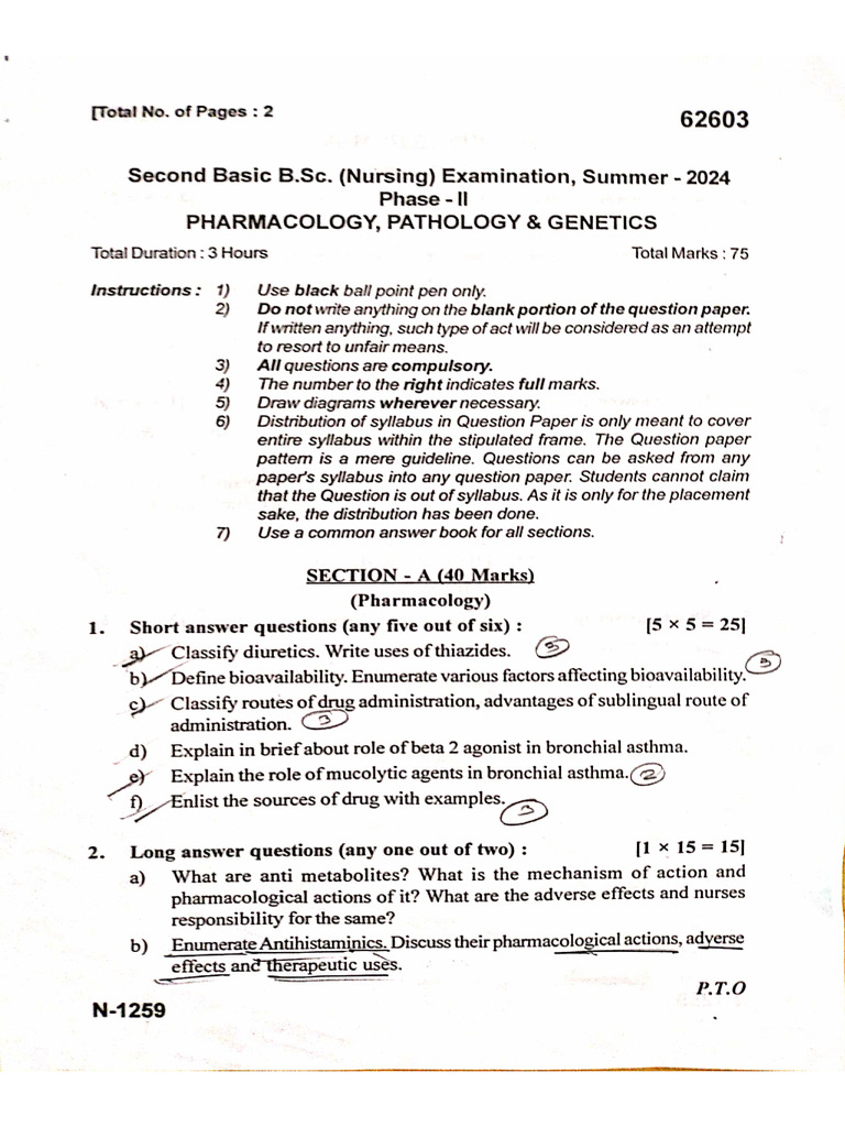 Pharmac, Patho&genetics Summer 24 | PDF