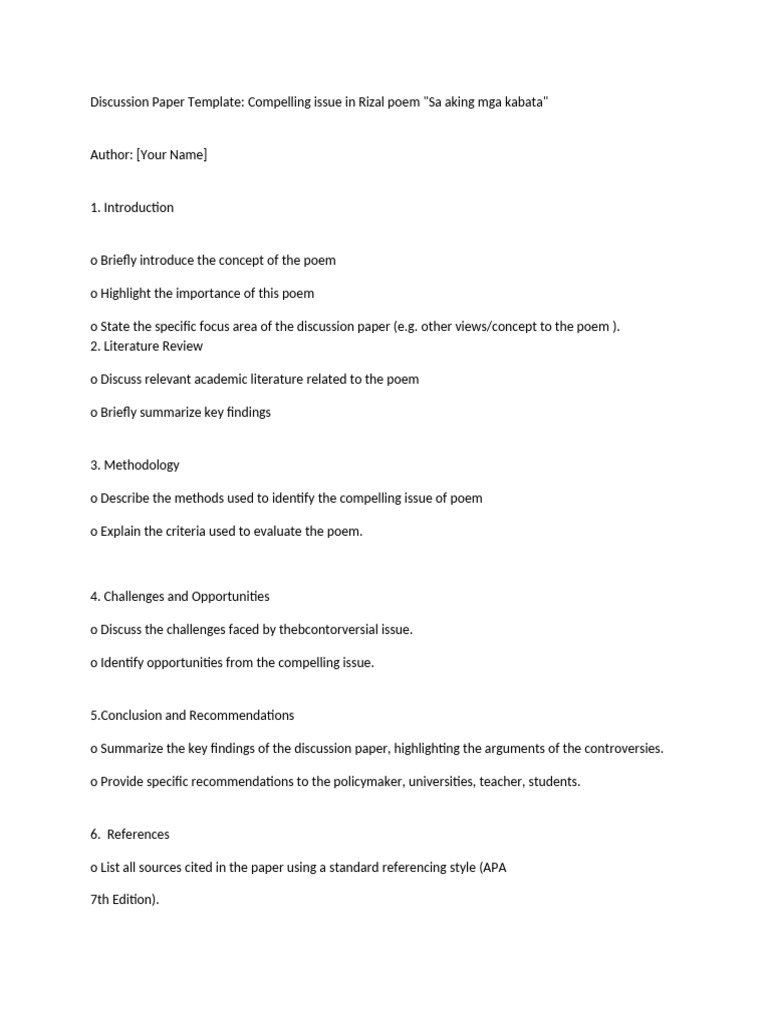 Discussion Paper Template WPS Office | PDF