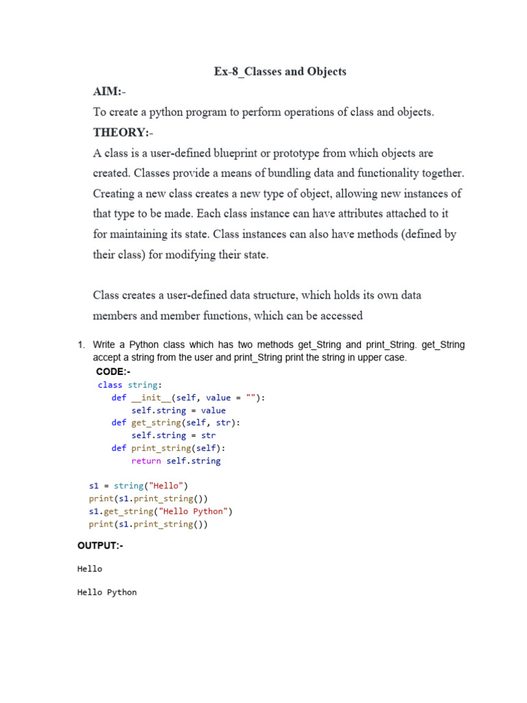 Exp 8 Pdf Method Computer Programming Python Programming Language