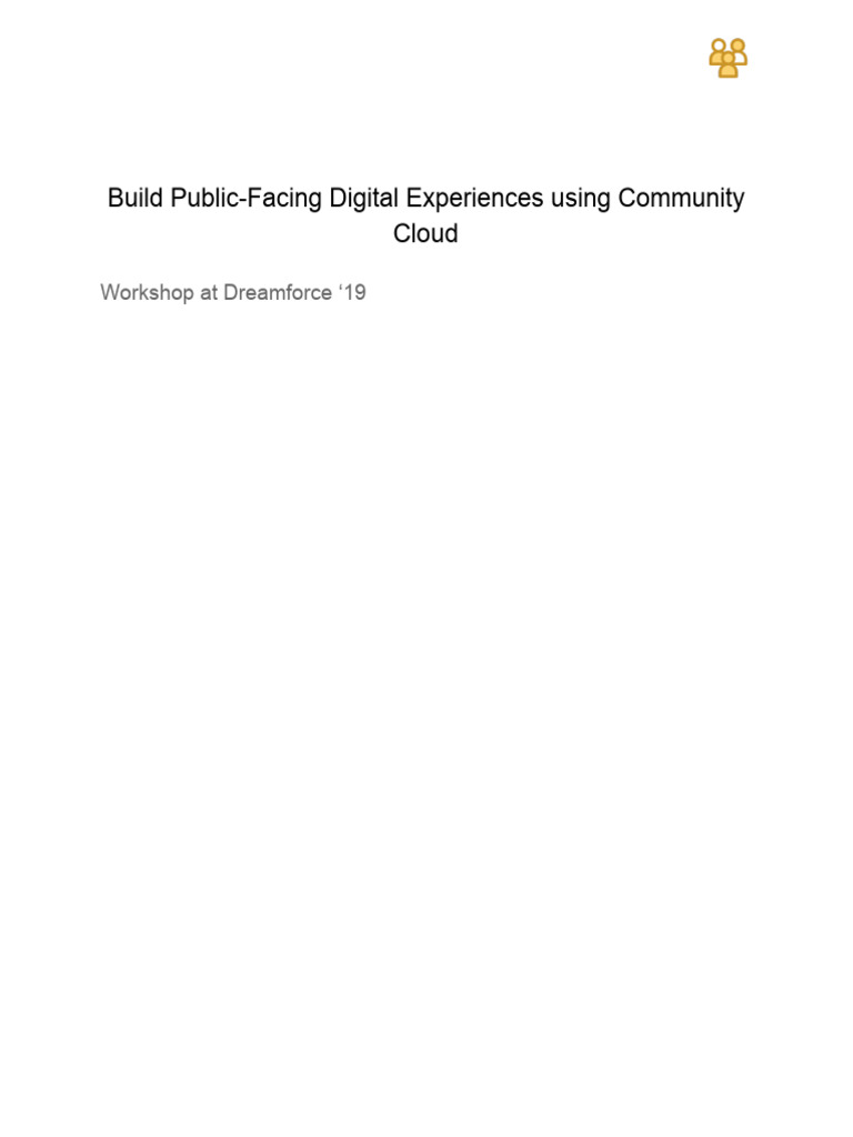 Build Public-Facing Digital Experiences Using Community Cloud | PDF ...