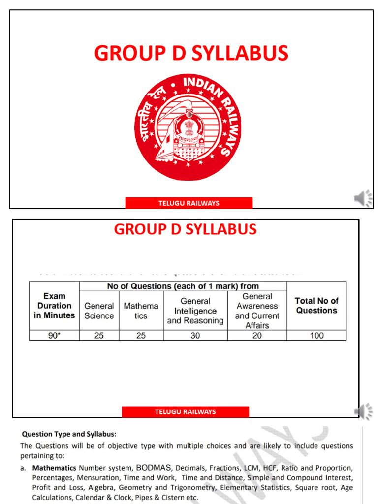 GROUP D Syllabus | PDF