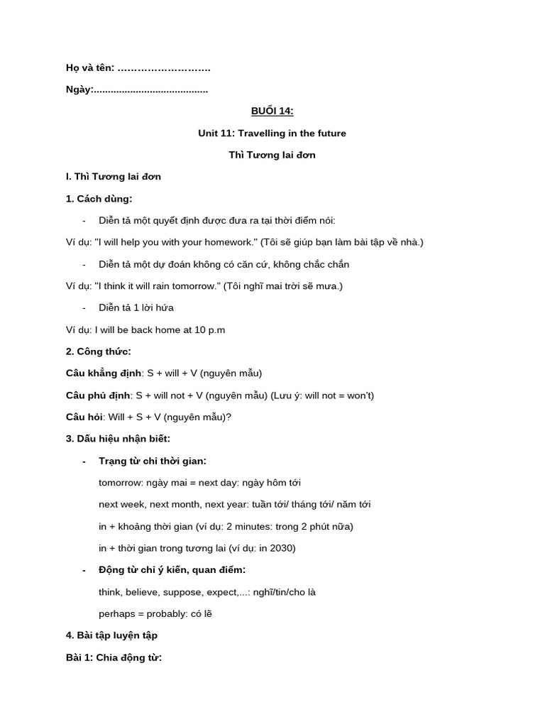 (U11.1) T NG H P NG Pháp + T V NG | PDF