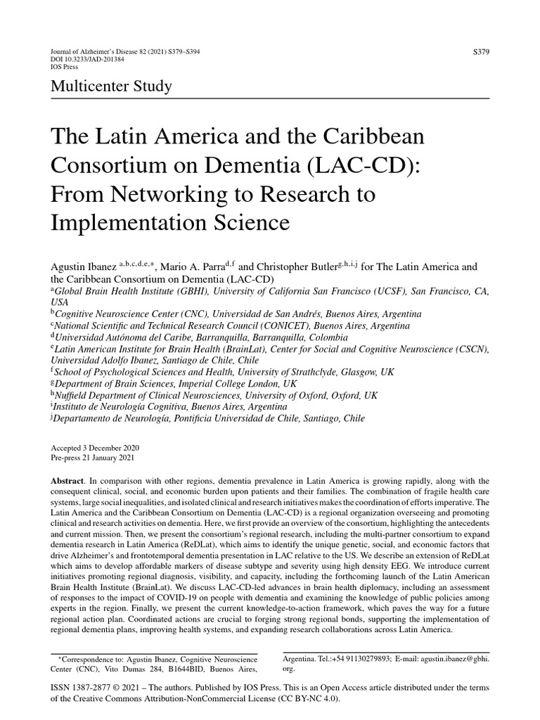 The Latin America and The Caribbean Consortium On Dementia (LAC-CD ...