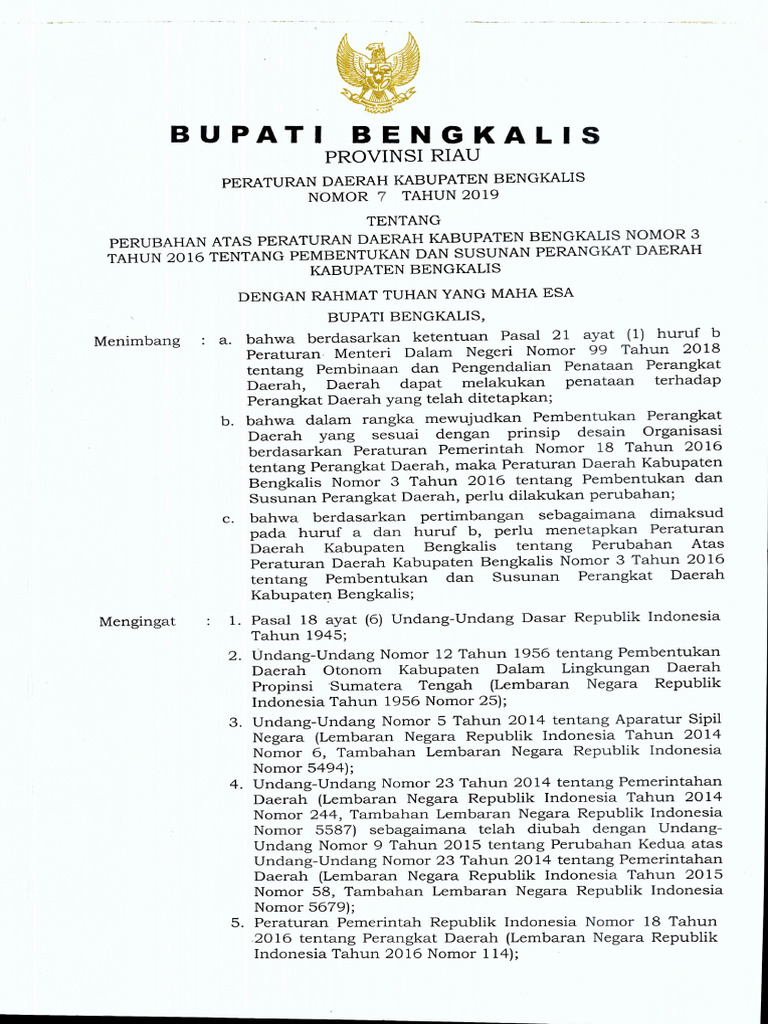 1.1 Perda Nomor 7 Tahun 2019 | PDF