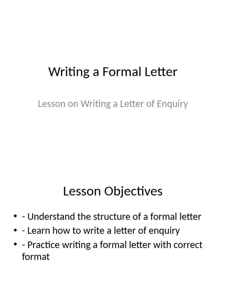 Formal Letter Presentation | PDF