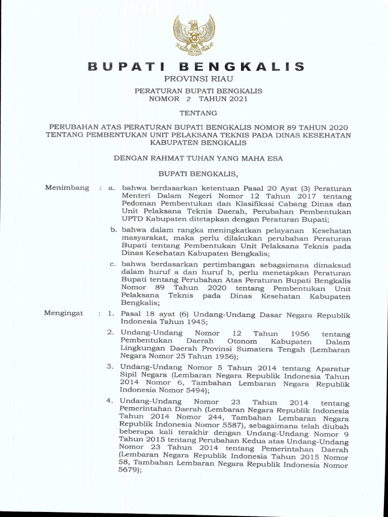 1.3 Perbup Perubahan No 2 Tahun 2021 | PDF