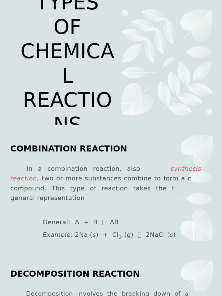 Types of Chemical Reactions Explained | PDF