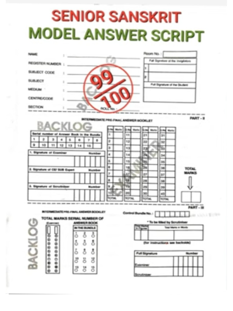 Senior Inter Model Answer Book Let | PDF