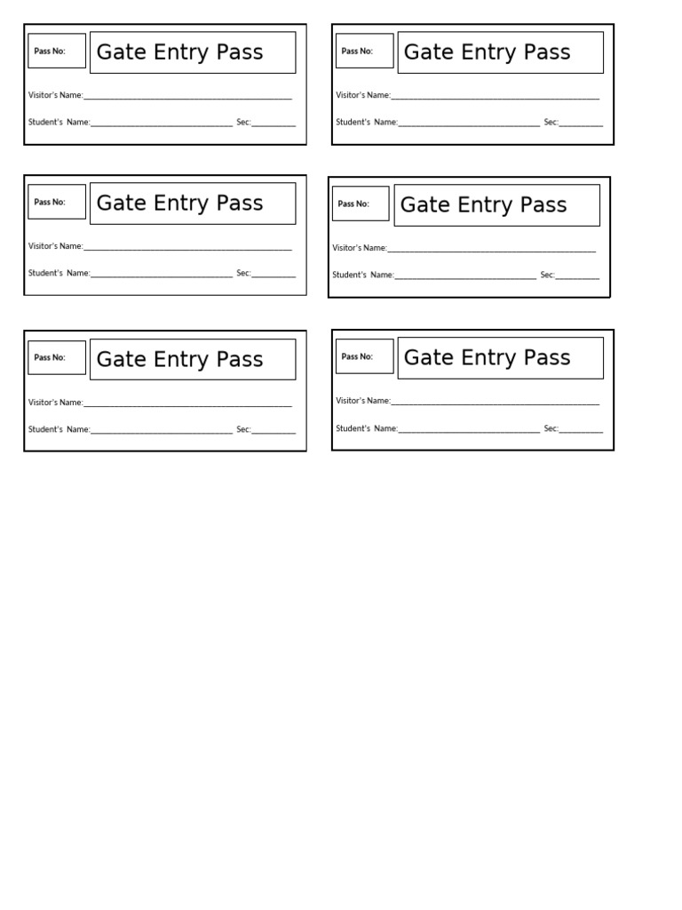 entry pass | PDF