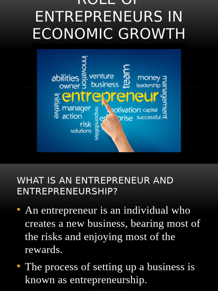 Role of Entrepreneurs in Economic Growth | PDF | Entrepreneurship ...