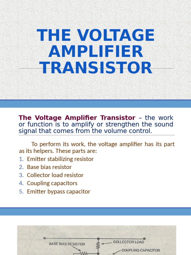 The Voltage Amplifier Transistor | PDF