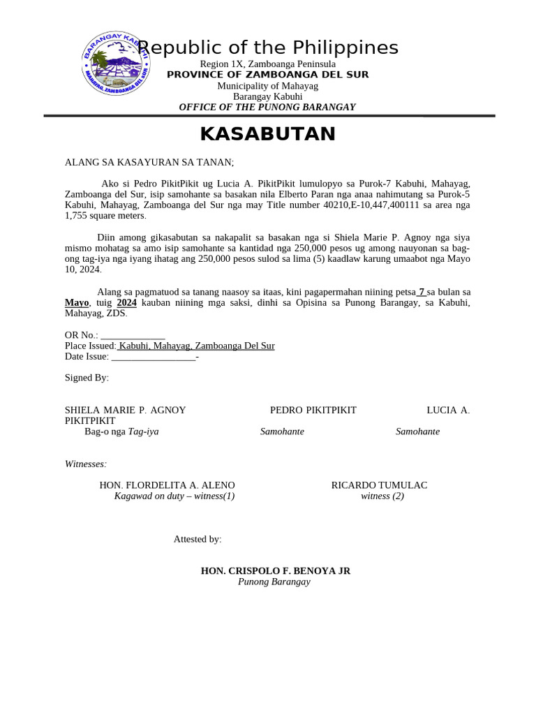 Yuta Kasabutan Frenlie and Fernandez | PDF