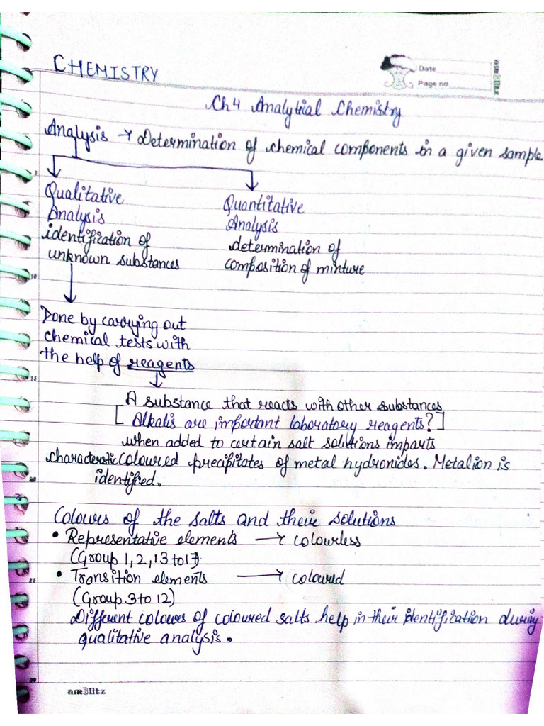 Analytical Chemistry Notes | PDF