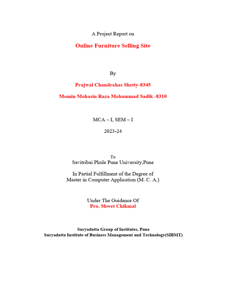 Online Furniture Selling Project Report | PDF | Marketing | Brand