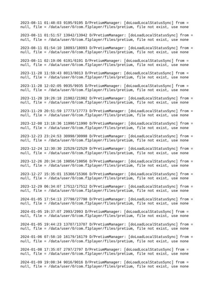 com.f1player.log | PDF | Computing | Data Management