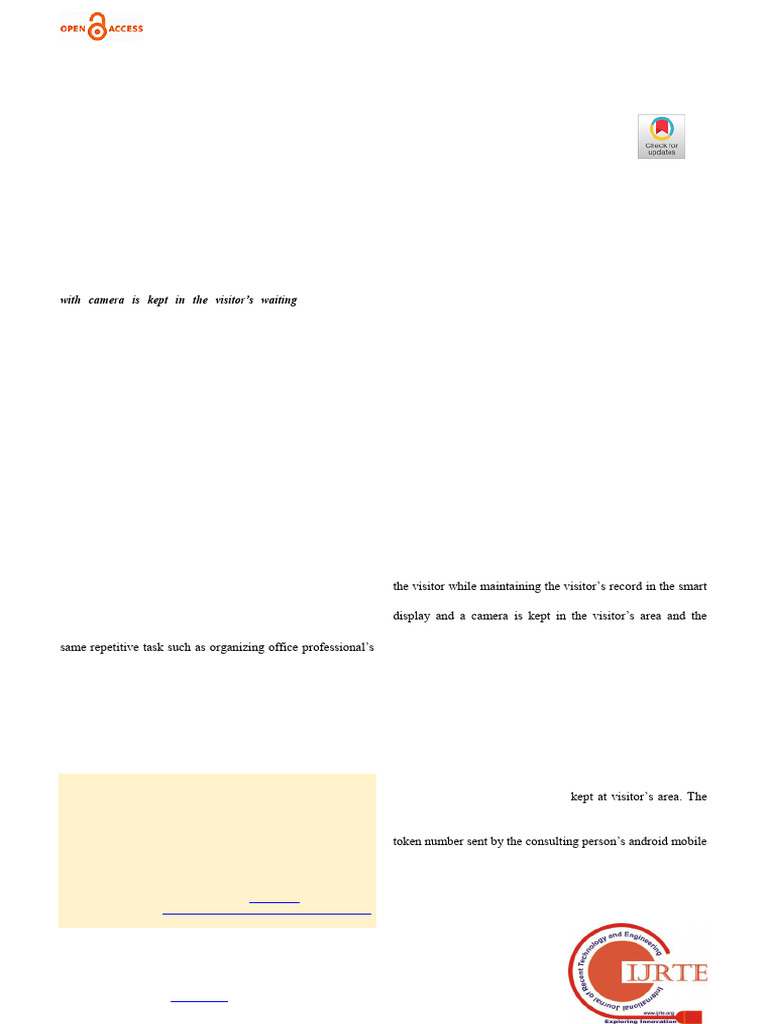 QR Code Based Visitor Management System For Smart | PDF | Internet Of ...