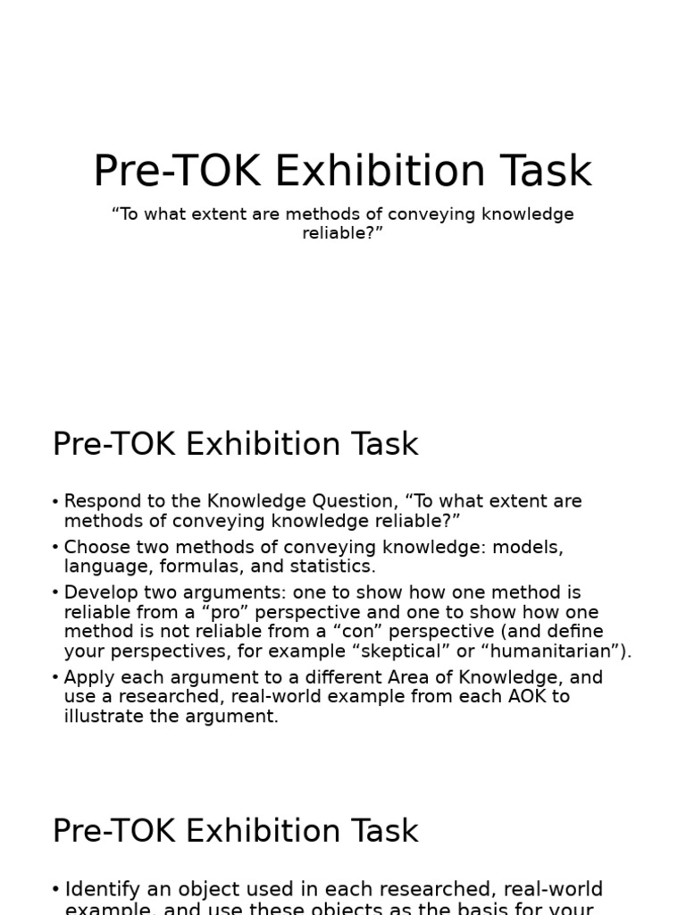 PreTOK Exhibition Task | PDF | Knowledge | Argument