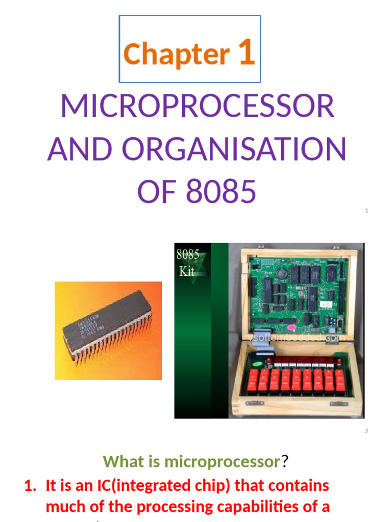 Microprocessor & Org. of 8085 | PDF | Central Processing Unit | Input/Output
