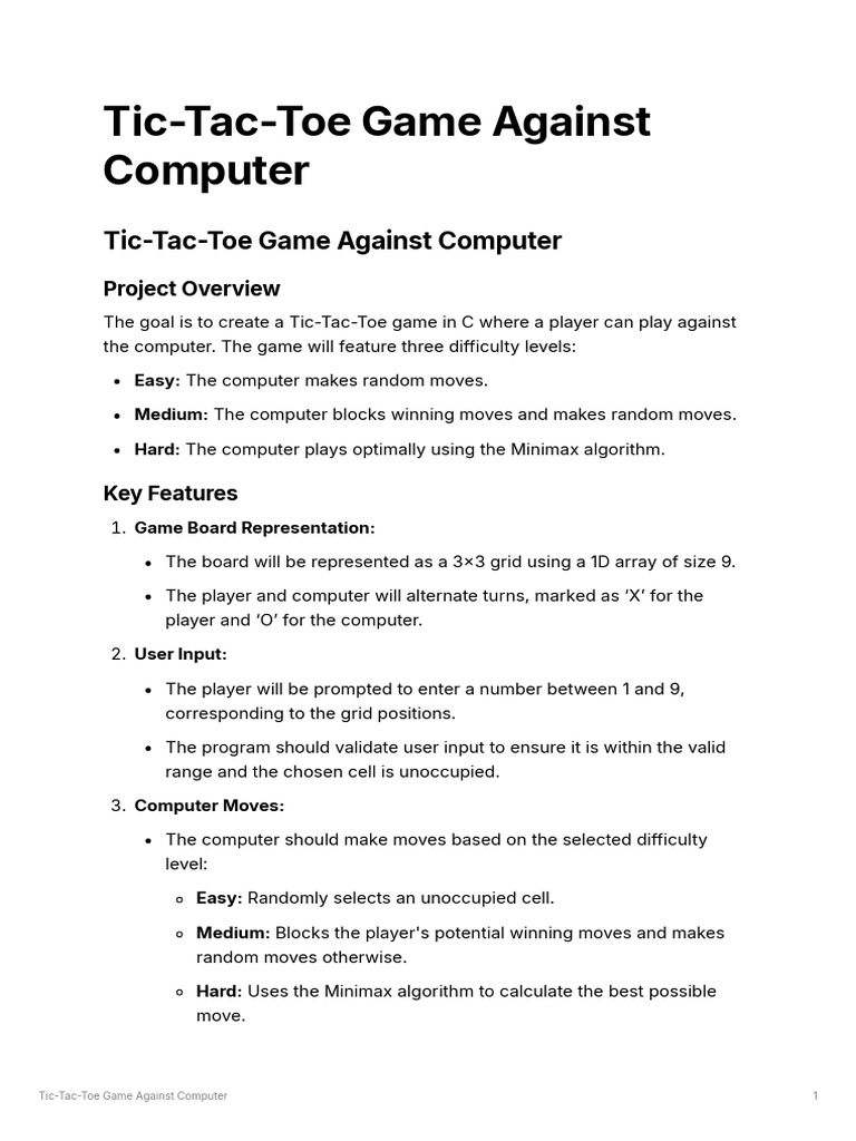 Tic-Tac-Toe_Game_Against_Computer | PDF | Algorithms | Computer Program