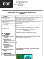 Detailed Lesson Plan in Filipino 6 (Sanhi at Bunga) | PDF