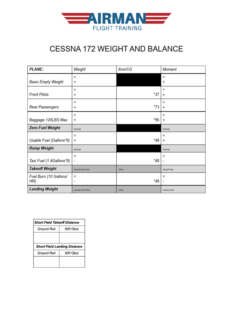 Cessna 172 & 152 Weight Calculations | PDF | Aerospace | Aerospace ...