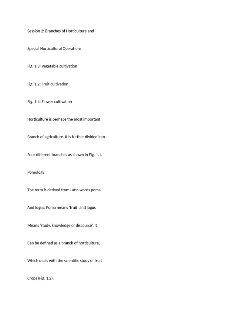 Branches of Horticulture Explained | PDF
