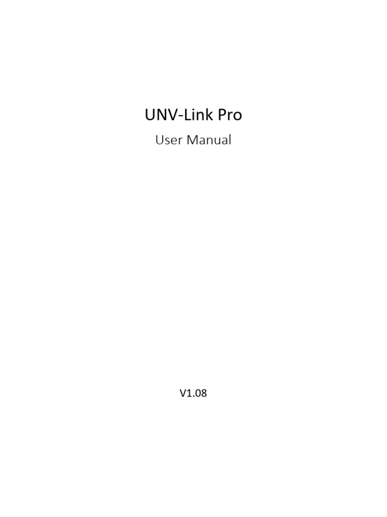 UNV-Link Pro User Manual Guide | PDF | Computer Network | Qr Code