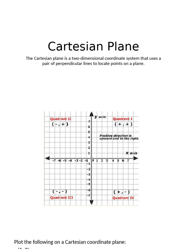 Cartesian Plane and Distance Formula | PDF