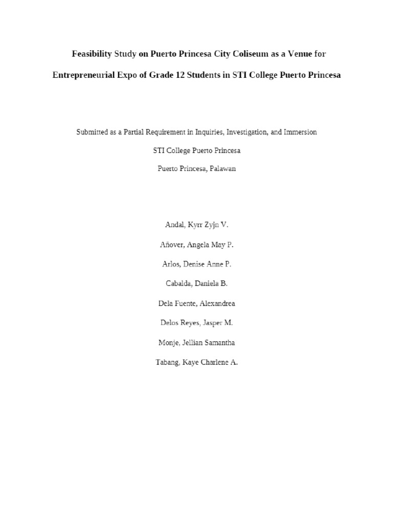 Sample Feasibility Paper | PDF