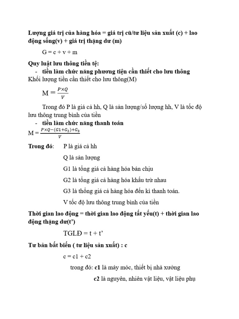 Công TH C KT - CT Maclenin | PDF