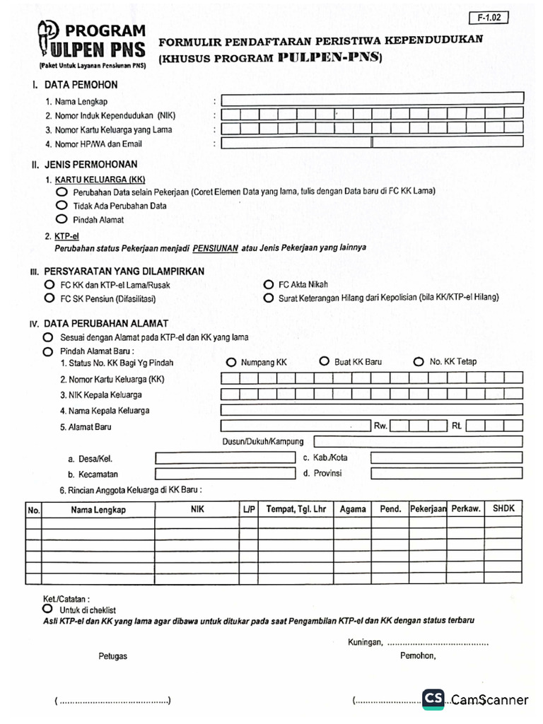 Form Pulpen PNS | PDF