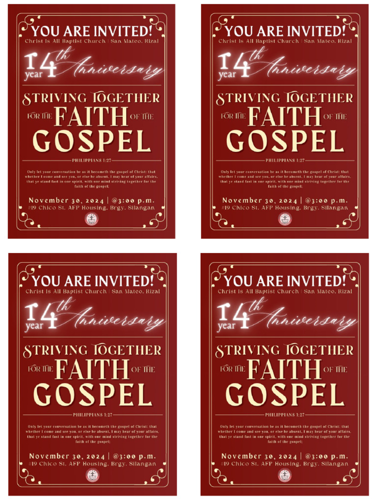 14th Anniv - Gospel Invitation | PDF