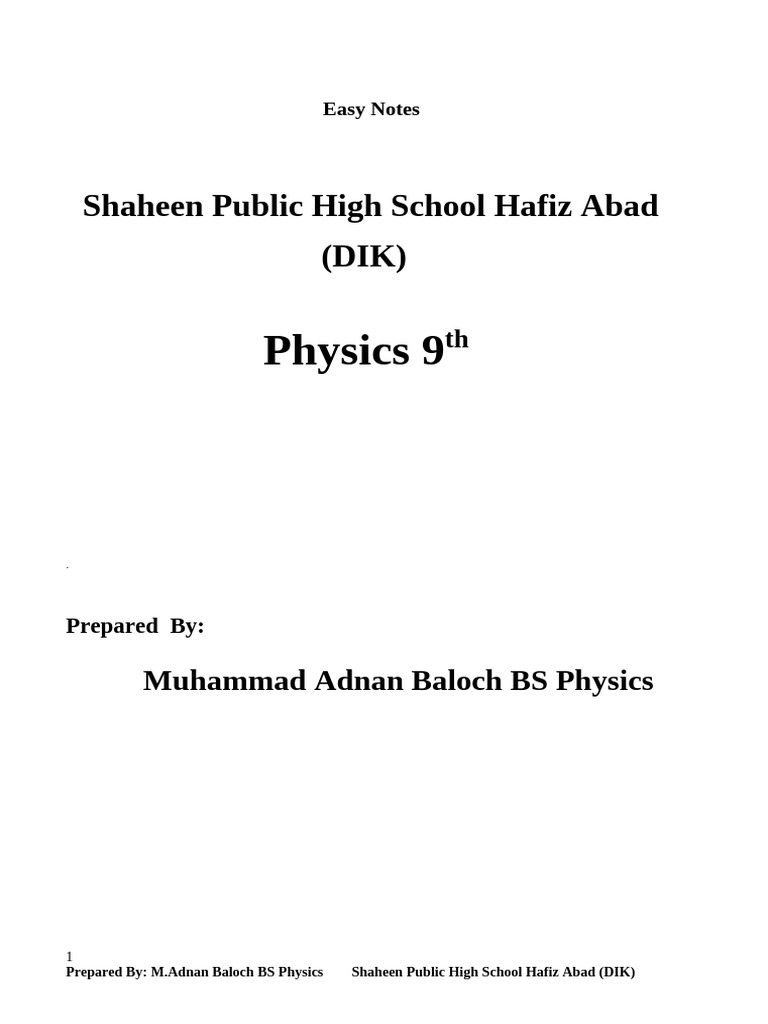 Physics Adnan Ch3 9th | PDF | Force | Friction