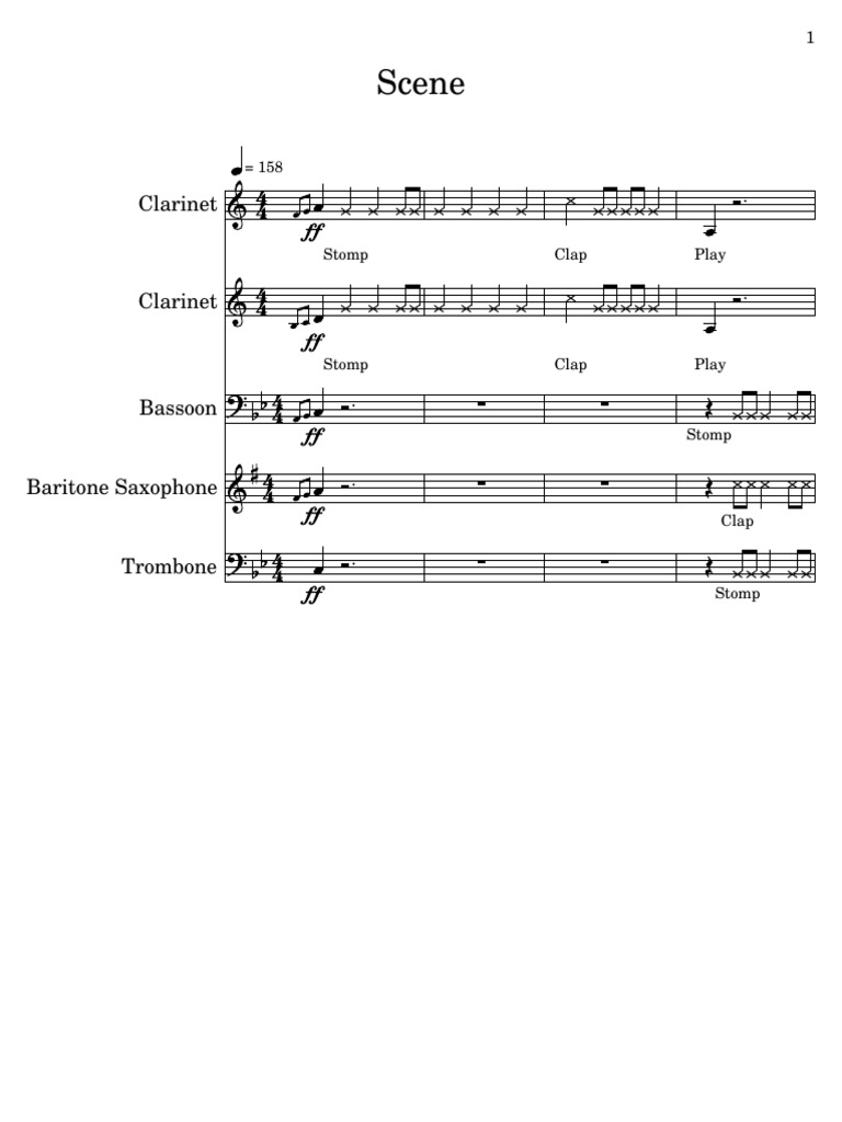 Scene: Clarinet | PDF | Saxophone | Music Production