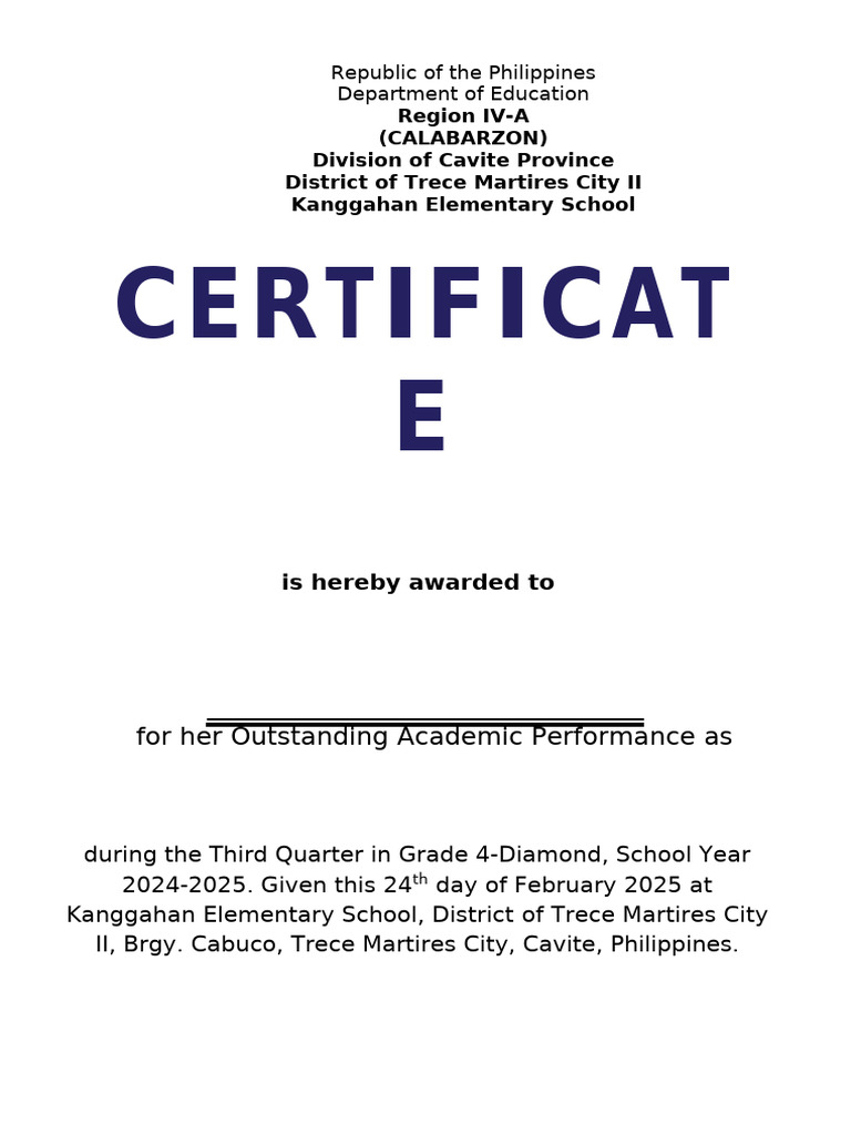 certificate of with honors | PDF