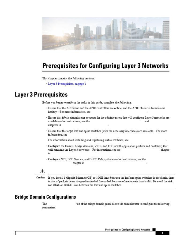 Layer 3 Network Setup Prerequisites | PDF | Computer Network | Network ...
