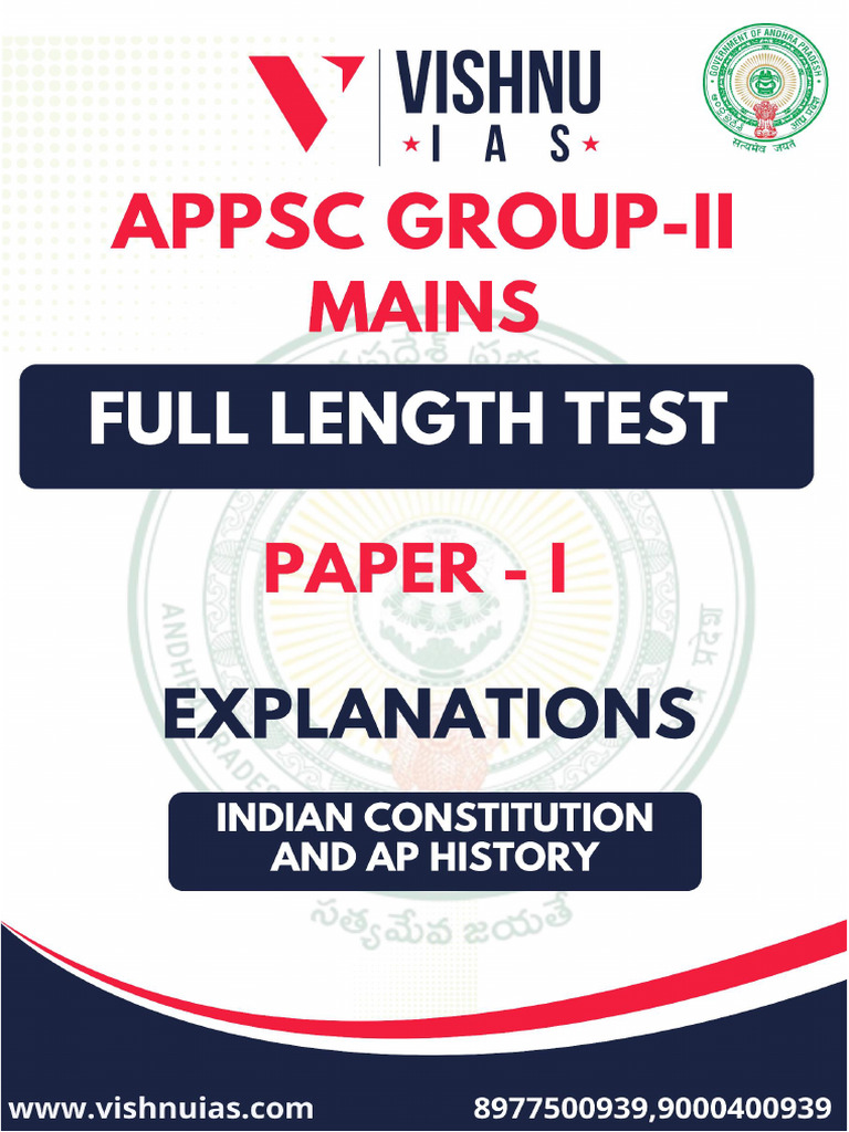 AP G2 MTS - FULL LENGTH TEST PAPER - I EXPLANATIONS TM | PDF
