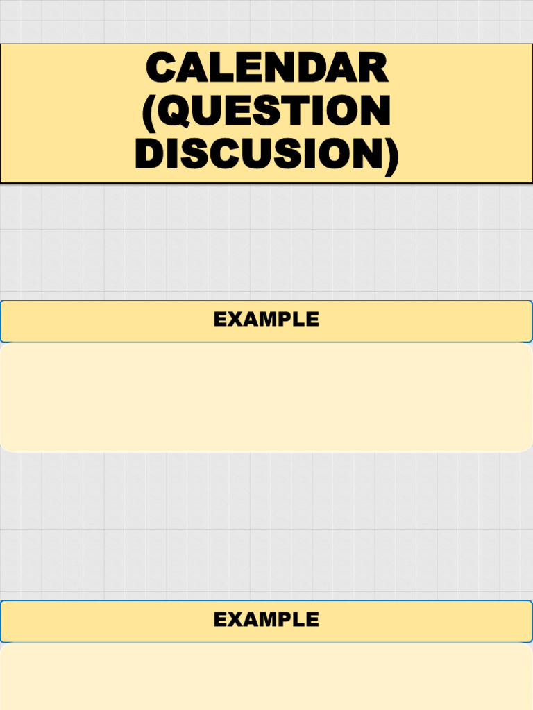 L-22 CALENDAR QUESTION DISCUSION (3) | PDF