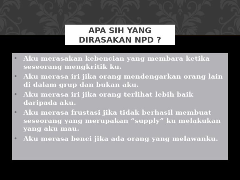 Apa Sih Yang Dirasakan Npd | PDF