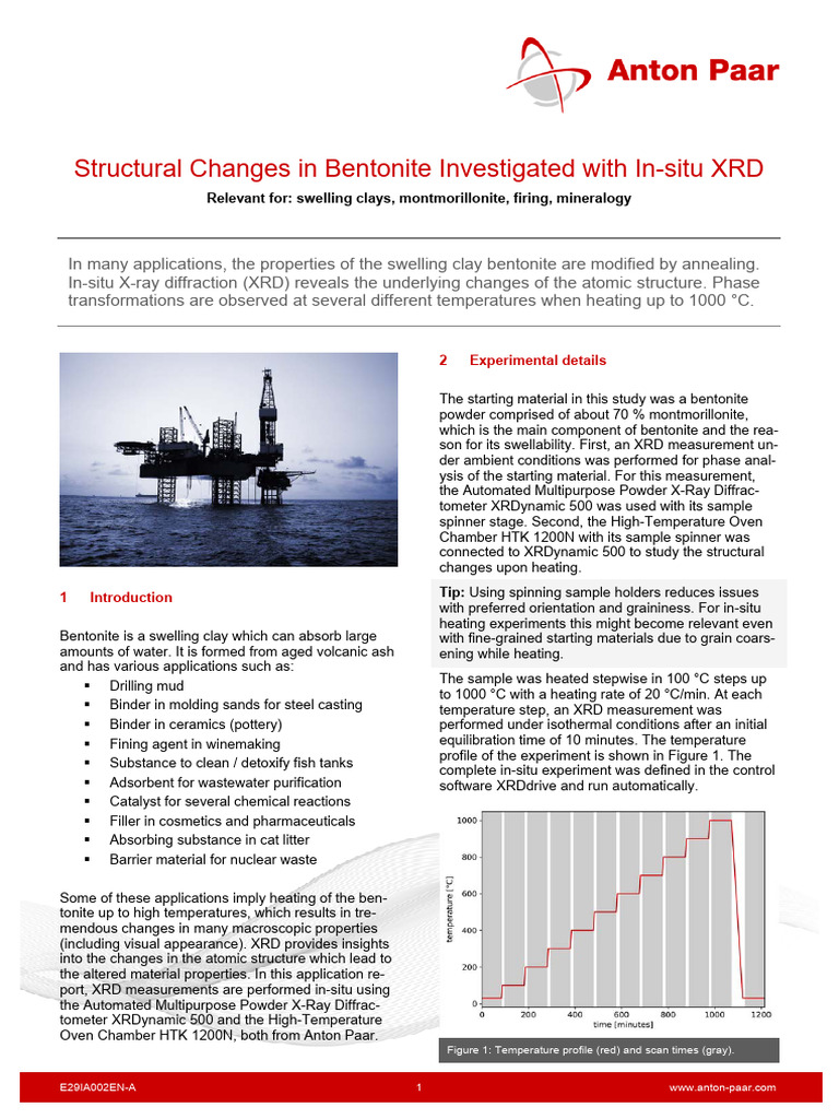 E29IA002EN-A ApplReport Bentonite | PDF | X Ray Crystallography | Diffraction