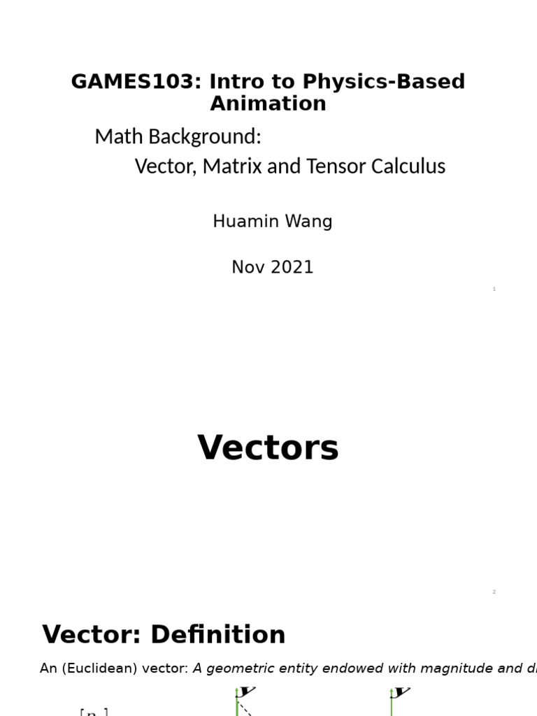 Games103 02 Math | PDF | Eigenvalues And Eigenvectors | Matrix (Mathematics)