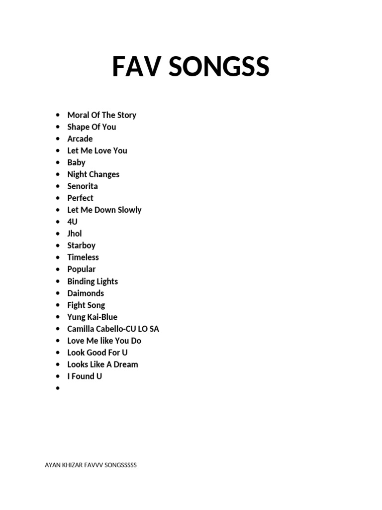 Fav Songss | PDF